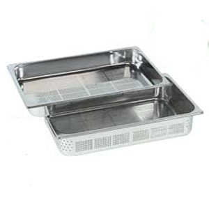 Bacs en inox perforés pour une cuisine professionnelle