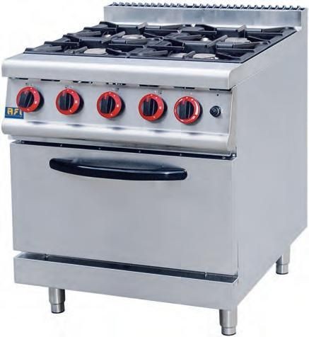 Fourneau 6 feux vifs gaz sur four gaz (JUS-RQ-6)- Grâce à restoconcept ...