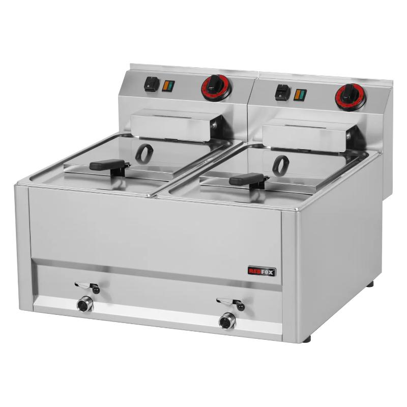 Friteuse à poser triphasée 2x8 L avec vidange - RM GASTRO ...