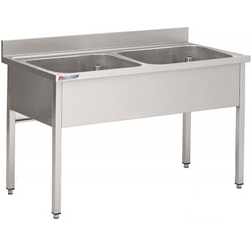 Plonge 1200x700 - 2 bacs (XT08-7-12)- Restoconcept vous présente la plonge inox sans égouttoir ...