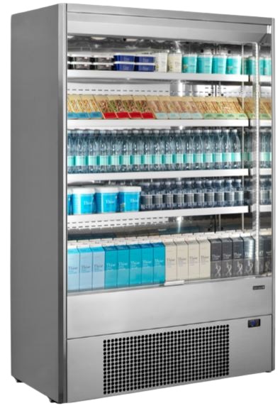 Vitrine Réfrigérée Ouverte Inox 1335mm - TEFCOLD